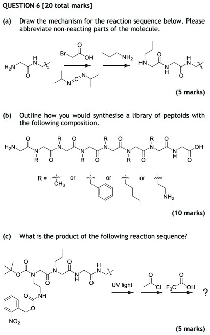 question 20 total marks draw the mechanism for the reaction sequence ...