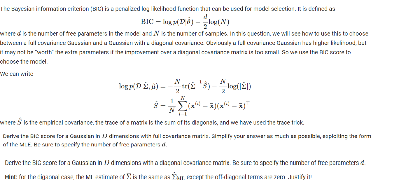 SOLVED: The Bayesian information criterion (BIC) is a penalized log ...