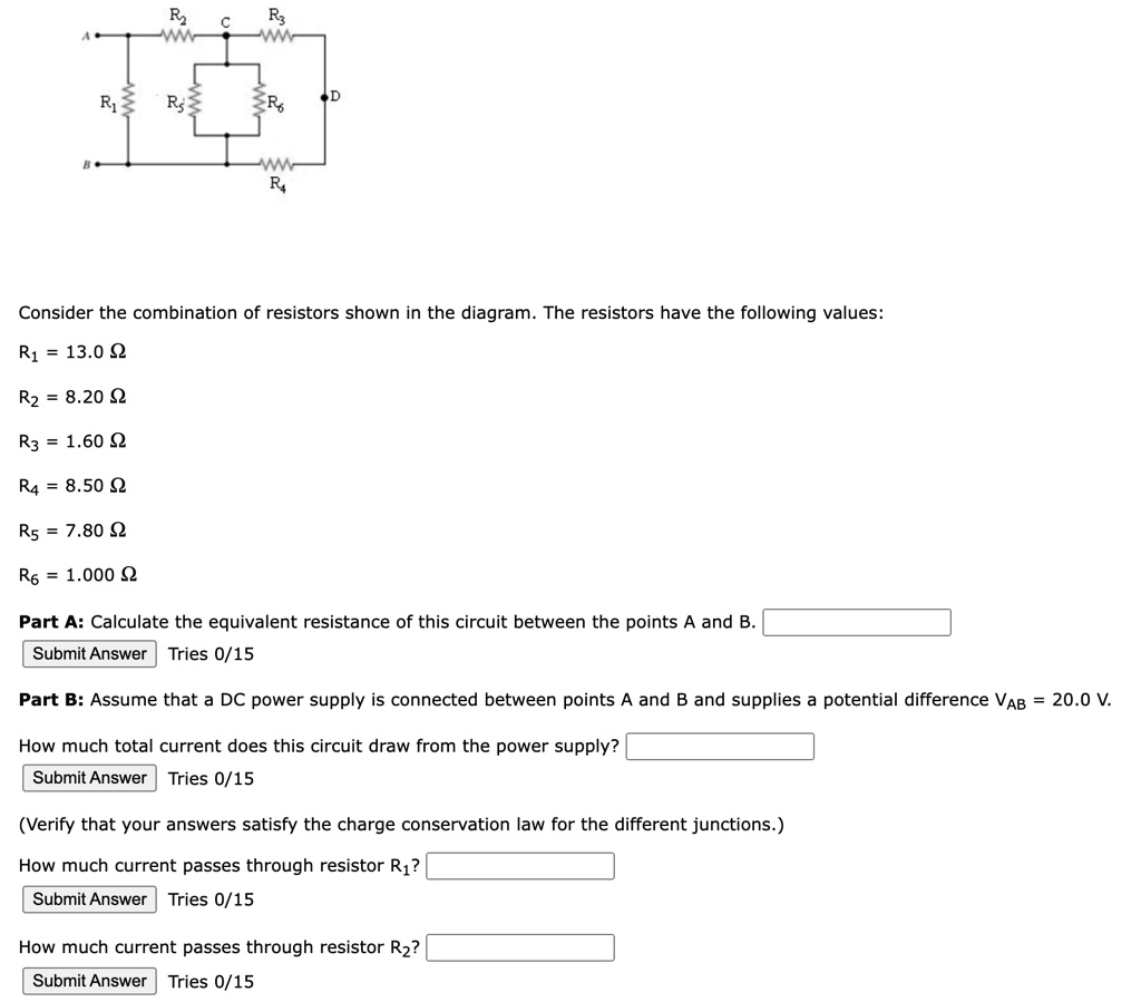 SOLVED: Texts: R2 R R Consider the combination of resistors shown in ...