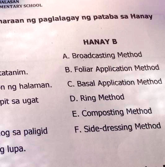 BALASAN MENTARY SCHOOL maran ng paglalagay ng pataba sa...