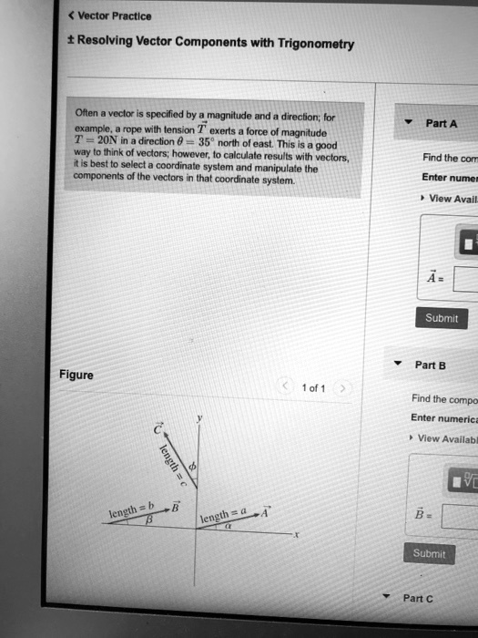 SOLVED:Vector Practlce Resolving Vector Components with Trigonometry Olten veclo [ spocilied by ...