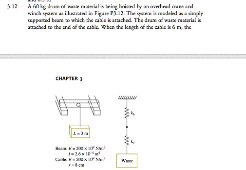 SOLVED: A 60 kg drum of waste material is being hoisted by an overhead crane and winch system as ...