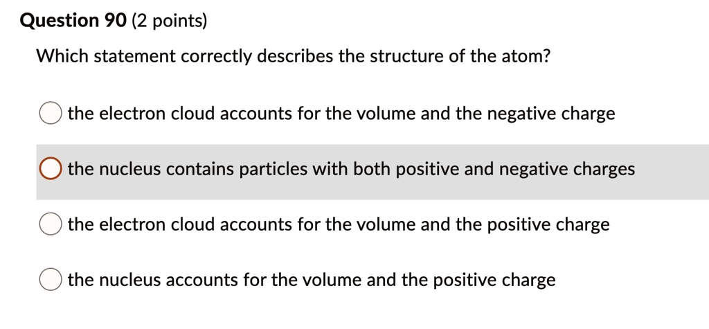 question 90 2 points which statement correctly describes the structure ...
