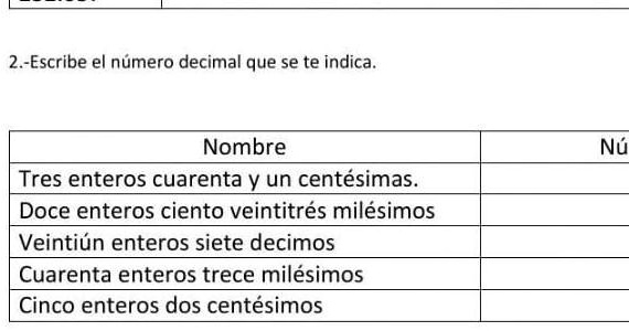 porfavor doy puntos 2.-Escribe el número decimal que se te indica ...