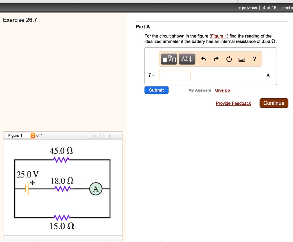 SOLVED: Exercise 26.7 Part A For the circuit shown in the figure ...