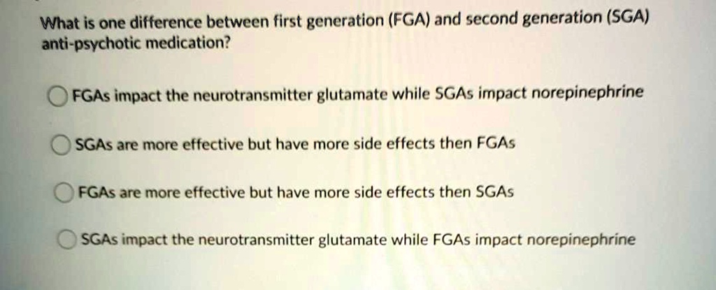 SOLVED:What is one difference between first generation (FGA) and second ...