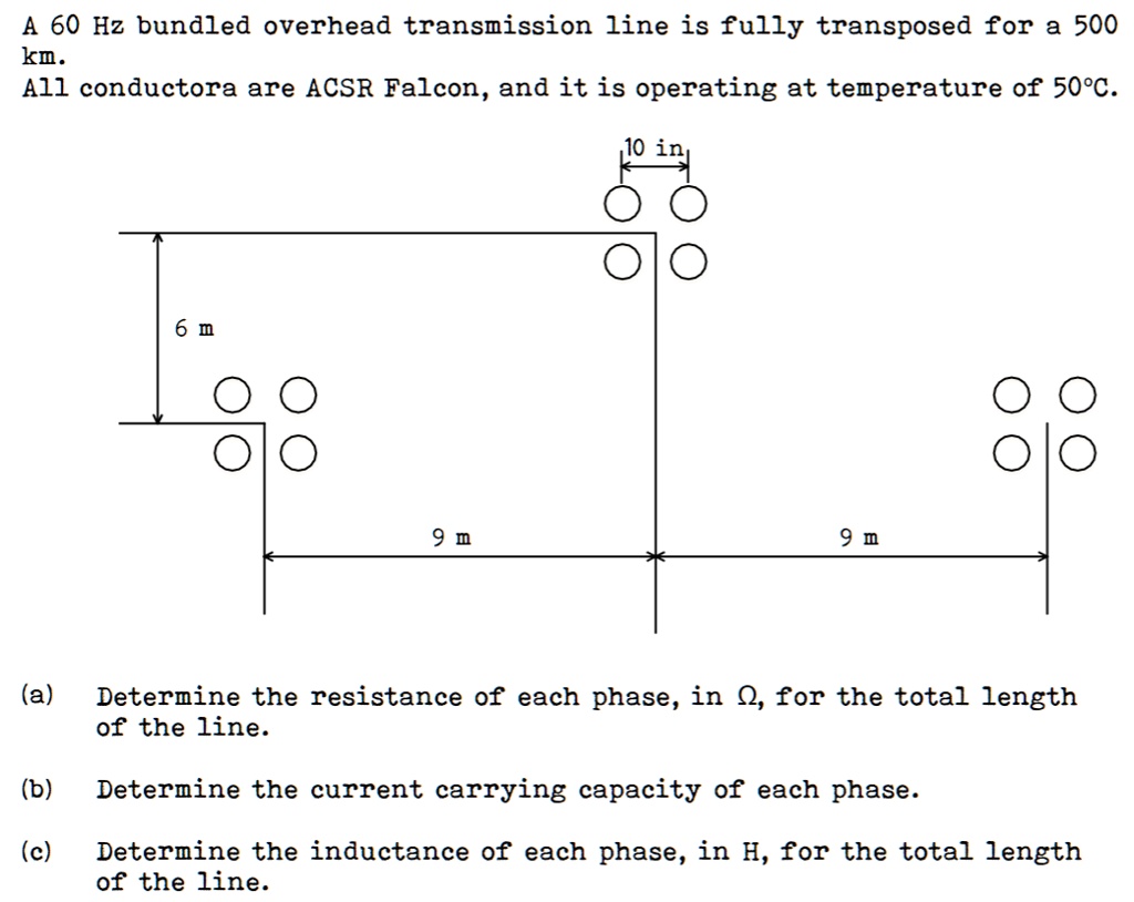 SOLVED: A 60 Hz bundled overhead transmission line is fully transposed ...