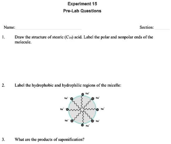 Experiment 15 Pre-Lab Questions Name: Section: 1. Draw the structure of ...