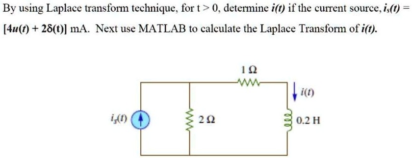 By using Laplace transform technique, for t > 0, determine i(t) if the current source, i s (t ...