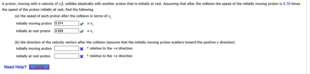 SOLVED: the speed of the proton initially at rest, find the following ...