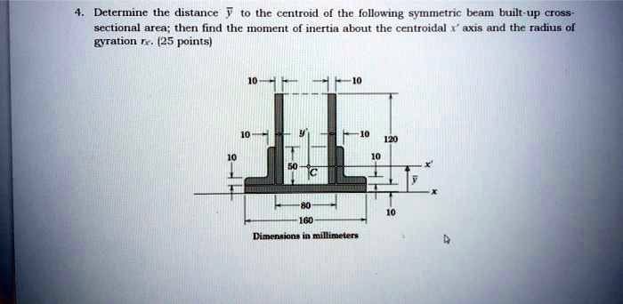 SOLVED: Determine the distance y to the centroid of the following ...
