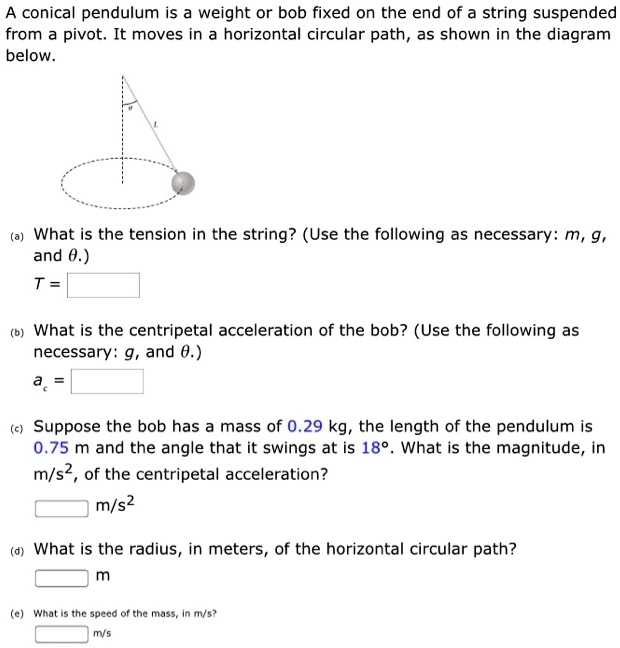 a conical pendulum is a weight or bob fixed on the end of a string ...