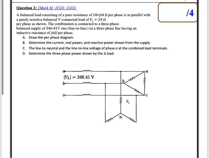 question2mark6co1co2 4 a balanced load consisting of a pure resistance ...
