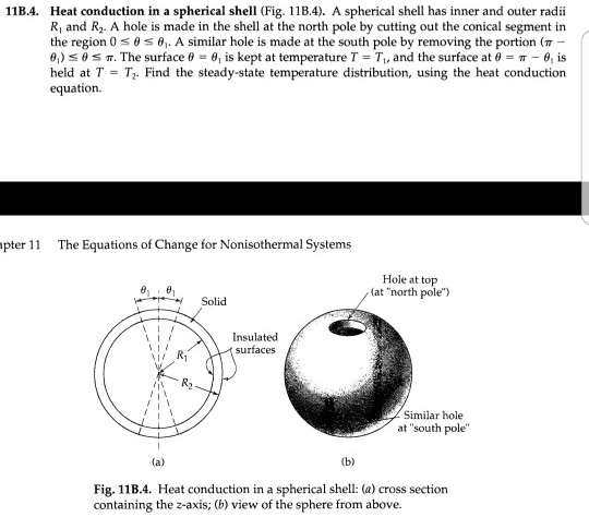 11B.4. Heat conduction in a spherical shell (Fig. 11B.4). A spherical ...