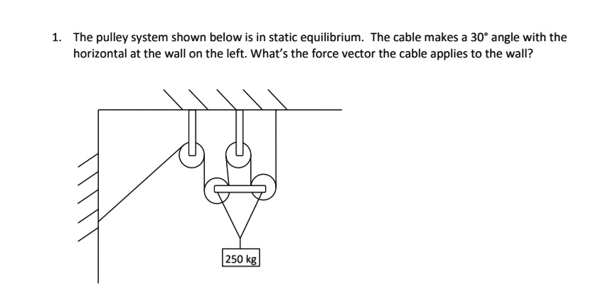 SOLVED: The pulley system shown below is in static equilibrium. The ...