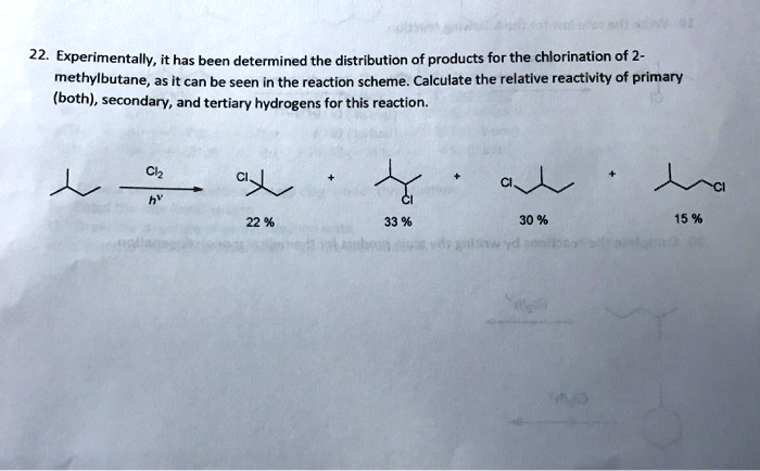 22 experimentally it has been determined the distribution of products ...