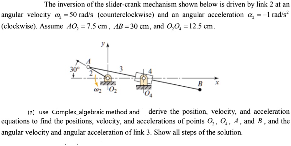 SOLVED: The inversion of the slider-crank mechanism shown below is driven by link 2 at an ...