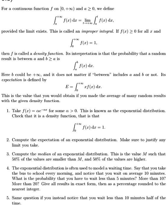 i need the answer of question 1 5thank you for a continuous function f ...