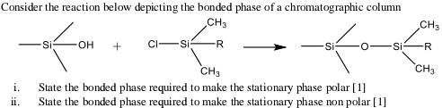 SOLVED: Consider the reaction below depicting the bonded phase of a ...