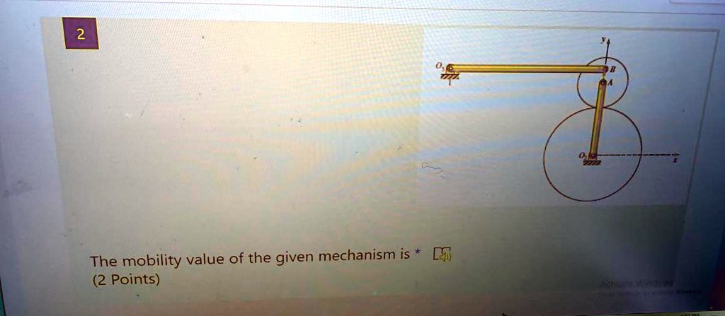 SOLVED: The mobility value of the given mechanism is (2 Points) SOLVED: The mobility value of the given mechanism is (2 Points)