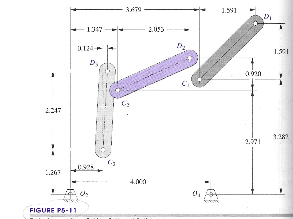SOLVED: Design a fourbar linkage to carry the object shown through the ...