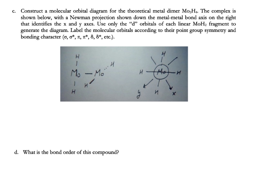 Solved Construct Molecular Orbital Diagram For The Theoretical Metal