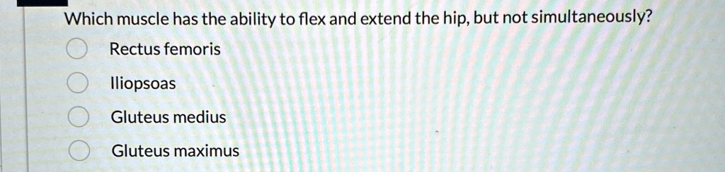 Which muscle has the ability to flex and extend the hip, but not ...