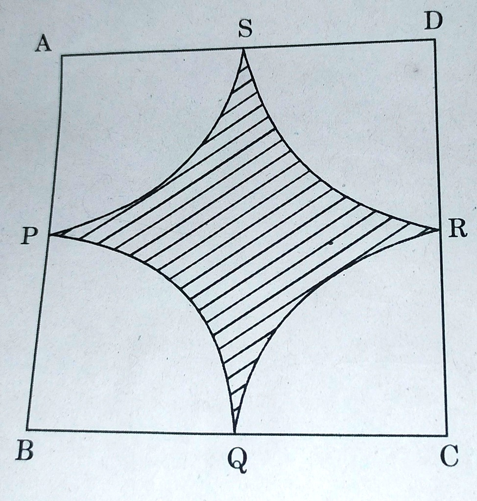 SOLVED: 'In the figure given aboveABCD is a square of side 50 m. PointsP, Q, R, S are midpoints ...