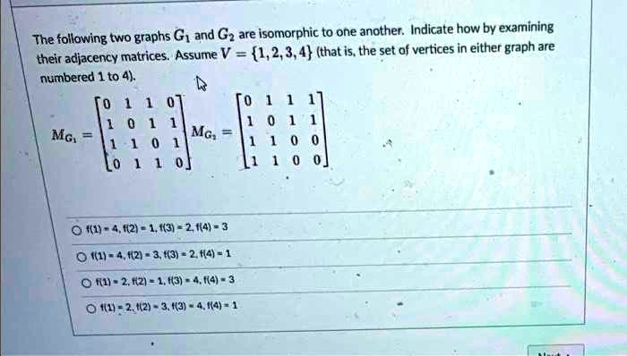 The following two graphs G? and G? are isomorphic to one another ...