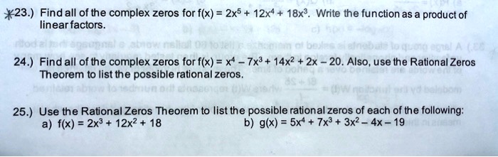 x23 find all of the complex zeros for flx 2x5 12x4 18x3 write the ...