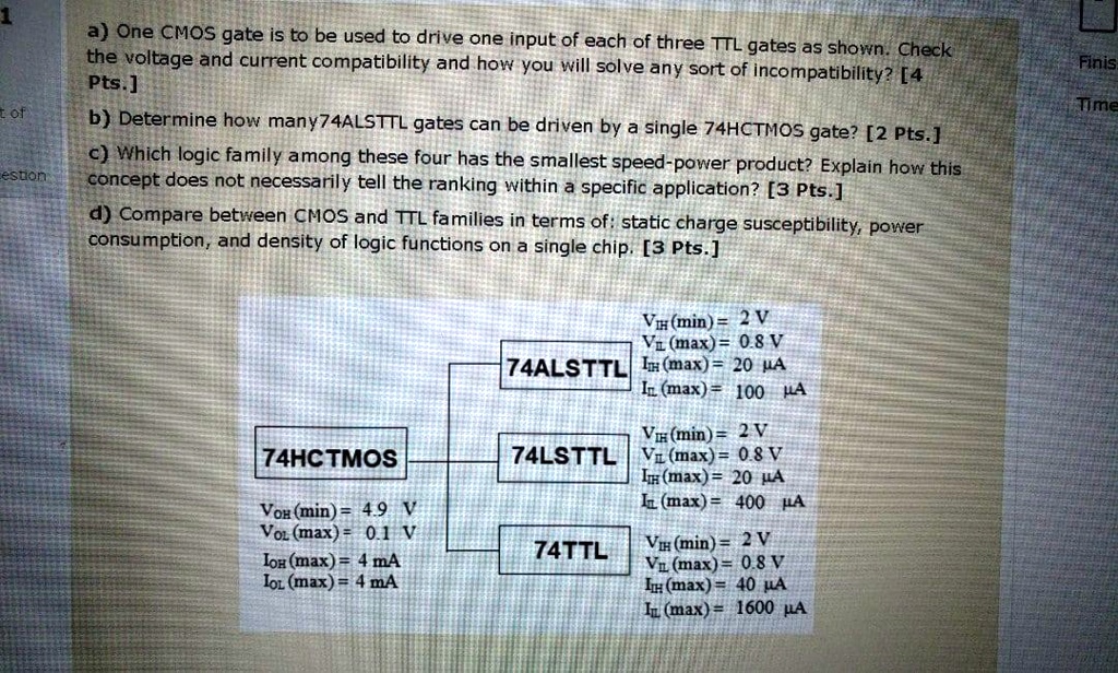 SOLVED: a One CMOS gate is to be used to drive one input of each of ...