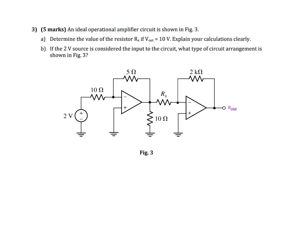 Solved 3 5 Marks An Ideal Operational Amplifier Circuit Is Shown In Fig 3 A Determine The