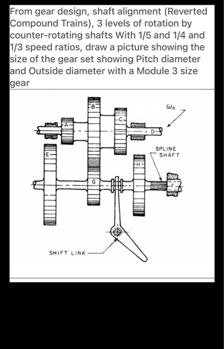 From gear design, shaft alignment (Reverted Compound Trains), 3 levels ...