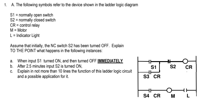 SOLVED: The following symbols refer to the device shown in the ladder ...