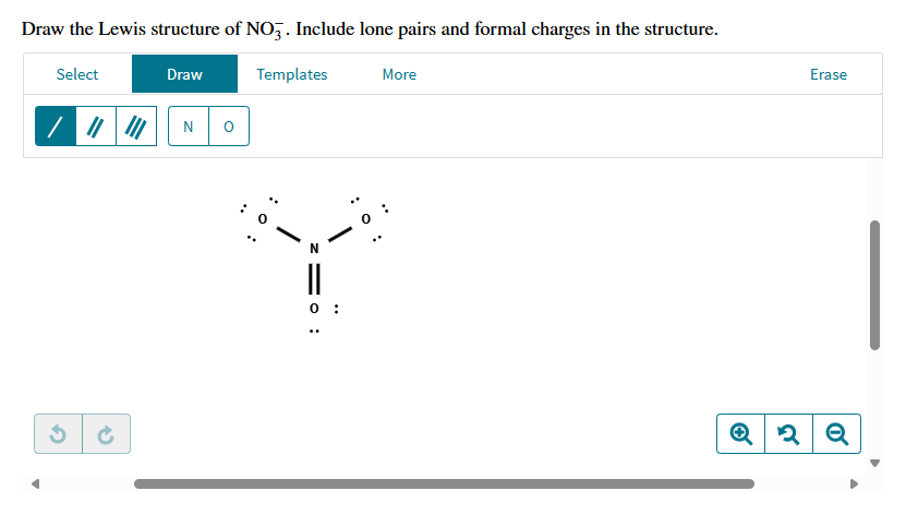 draw the lewis structure of mathrmno3 include lone pairs and formal ...