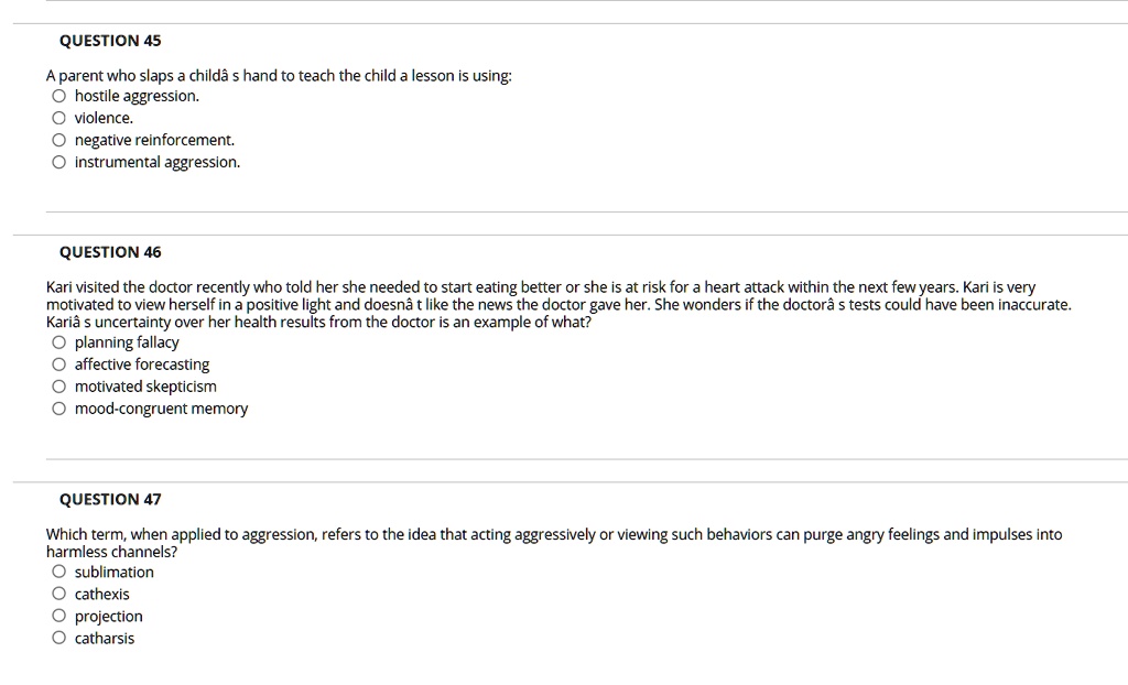 SOLVED: QUESTION 45 A parent who slaps a childa s hand to teach the ...