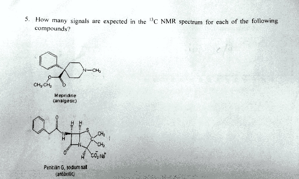 SOLVED: ' How many signals are expected in the 13^C NMR spectrum for each of the following ...