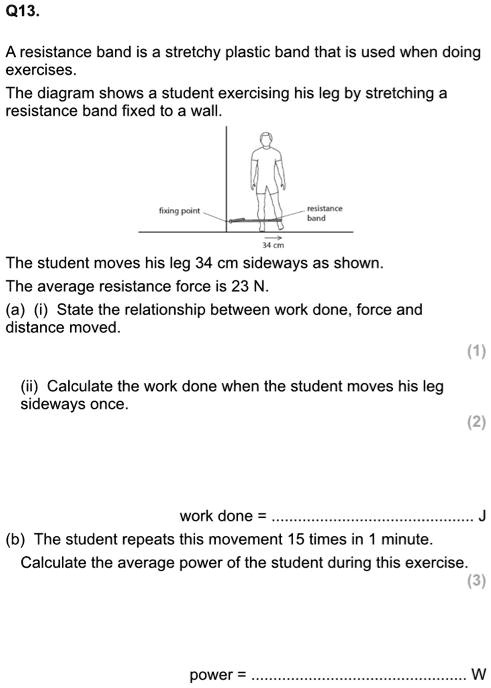 q13 a resistance band is a stretchy plastic band that is used when ...