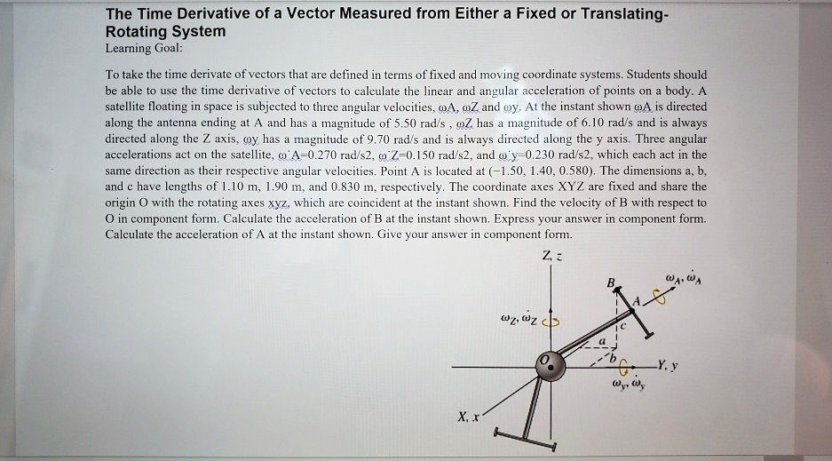 the time derivative of a vector measured from either a fixed or ...