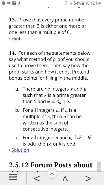 SOLVED: 549 10.12 PM 13. Prove that every prime number greater than 3 is either one more or one ...