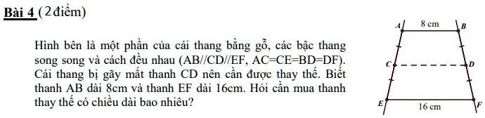 Solved Bà I 4 2 Ä‘iáƒm Hình Bên Là Má™t Phần Cá§a Cái Thang