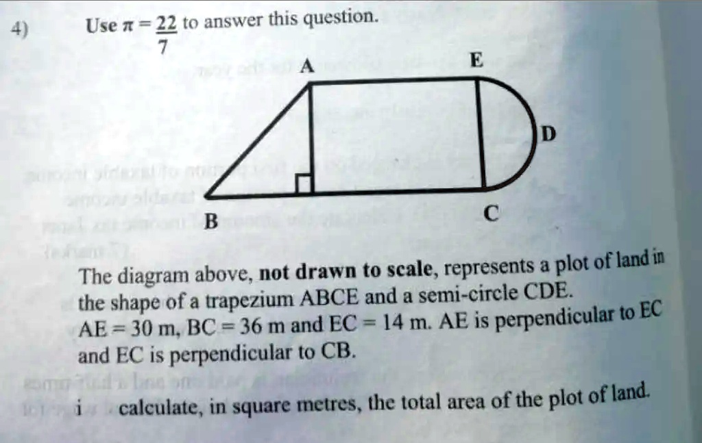 [GET ANSWER] 4) Use ? = (22)/(7) to answer this question. A E B C D The ...