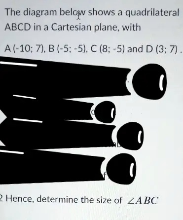 The diagram below shows a quadrilateral ABCD in a Cartesian plane, with ...