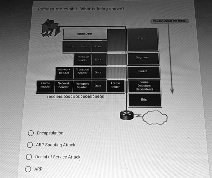 Solved Refer To The Exhibit What Is Being Shown Emall Data Data Data Data Data Transport