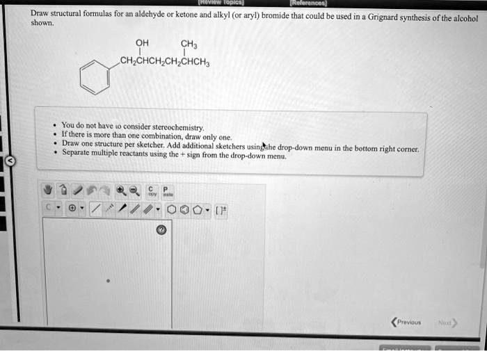SOLVED:Draw structural formulas for an aldchyde or ketone and alkyl (or ...