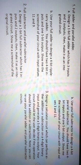 SOLVED: Original circuit. 2. Full subtractor and parallel subtractor 11 ...