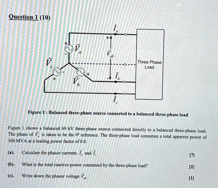 SOLVED: Three Phase Load Balanced three-phase system connected to balanced three-phase load The ...