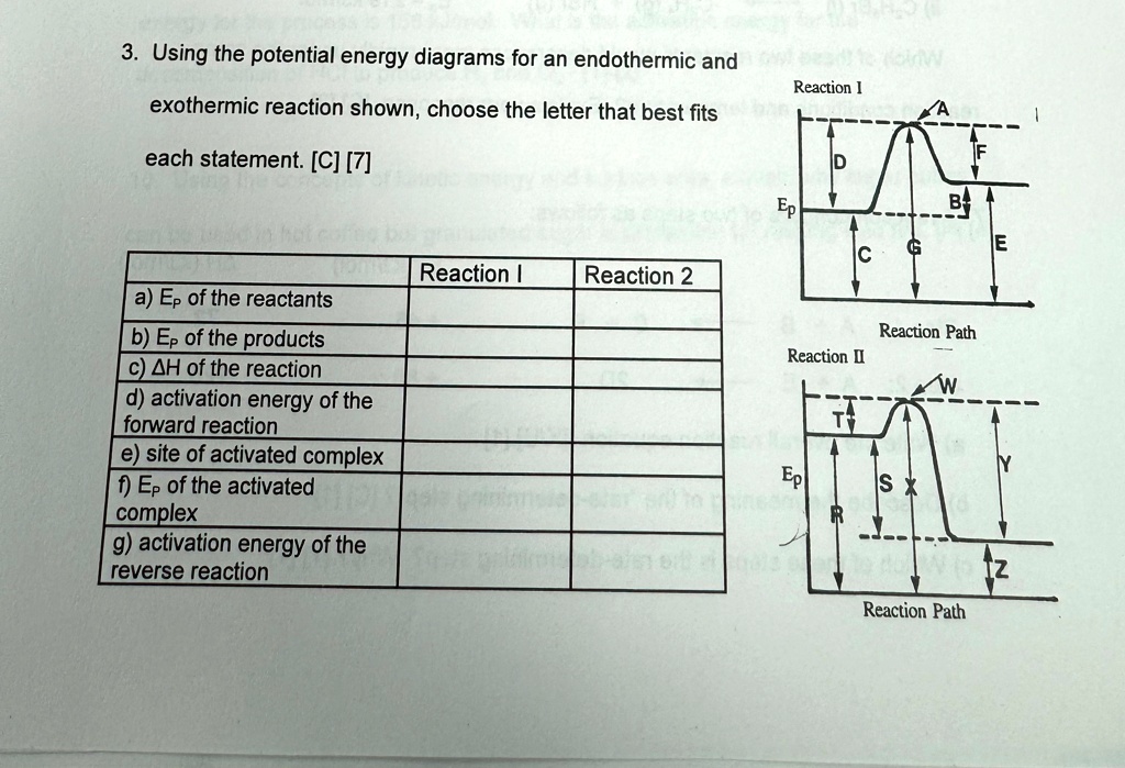 using the potential energy diagrams for an endothermic and exothermic ...
