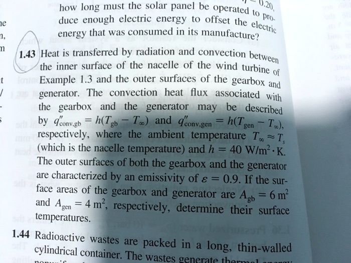 SOLVED: The equations for heat transfer through the gearbox and ...