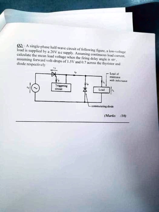 SOLVED: O2: A single-phase half-wave circuit of the following figure, a ...